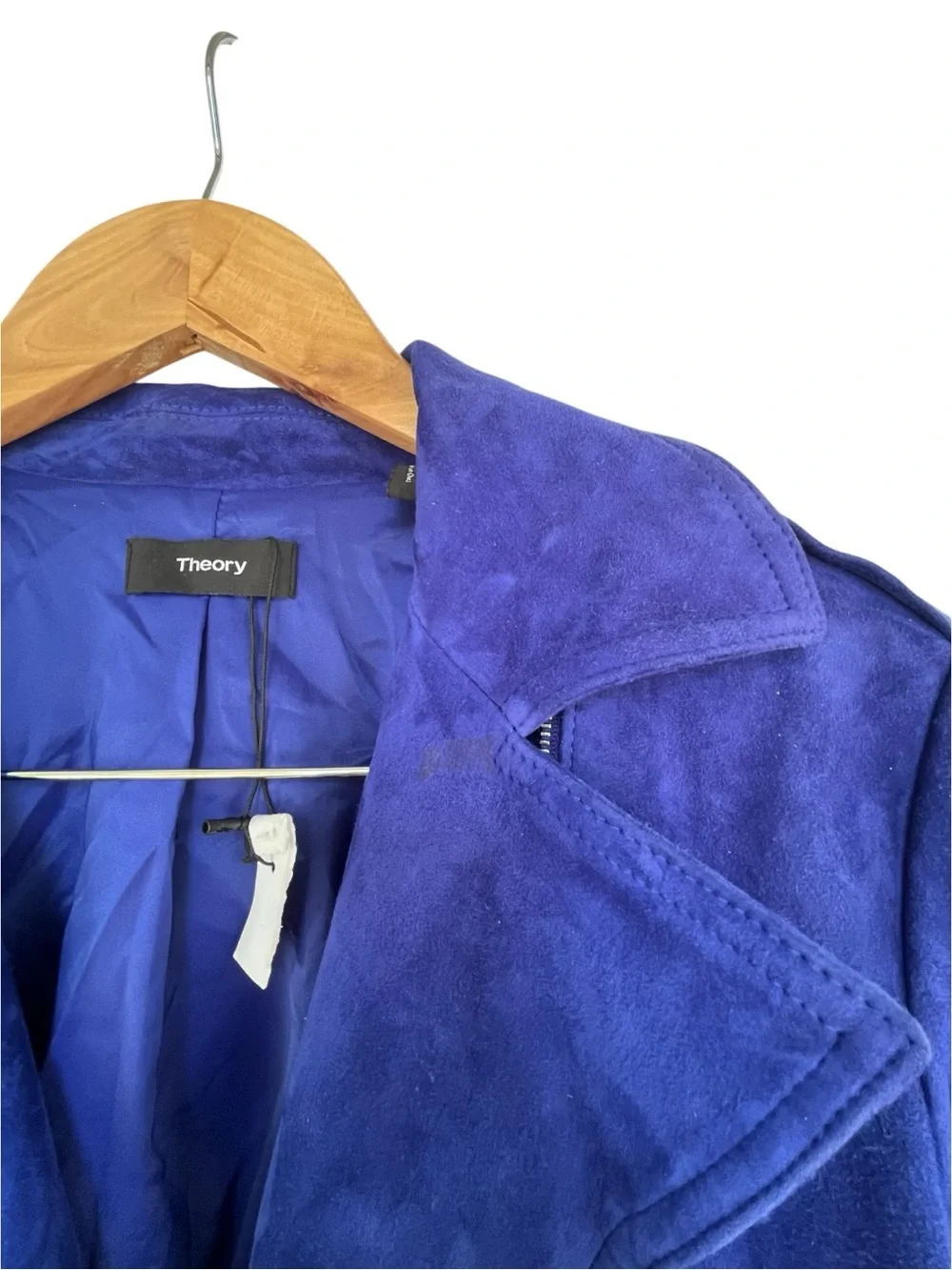 Theory | Jackets & Coats | Theory Blue Suede Motorcycle Moto Biker ...